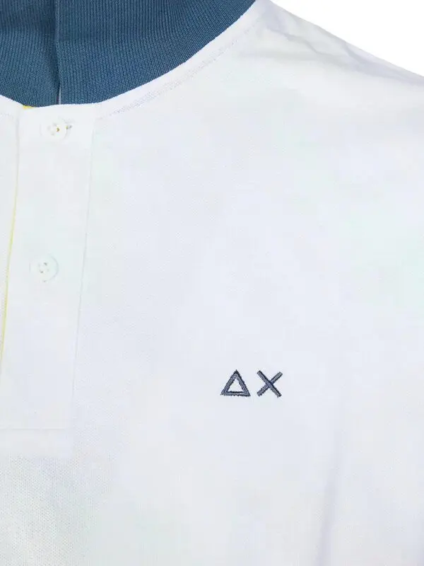 SUN 68 Contrast-collar Polo Shirt - White