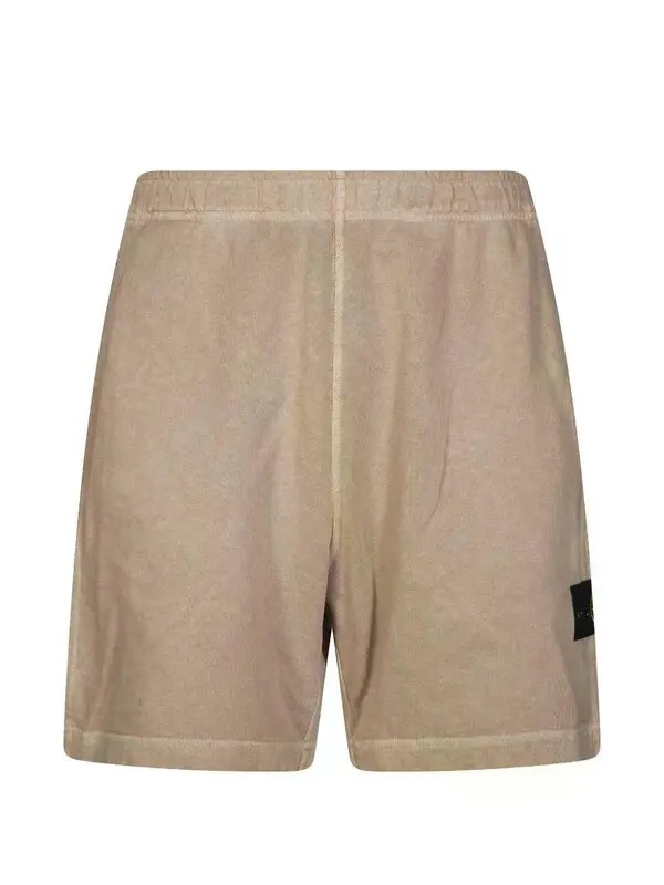Stone Island Malfilé Cotton Fleece Track Shorts - Neutrals