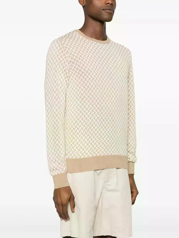 DRUMOHR Geometric-pattern Contrast-detail Jumper - Neutrals