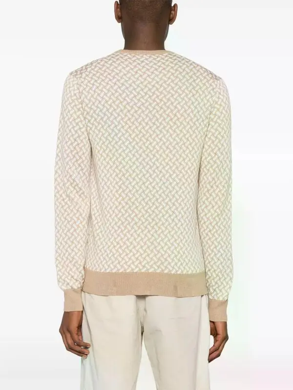 DRUMOHR Geometric-pattern Contrast-detail Jumper - Neutrals