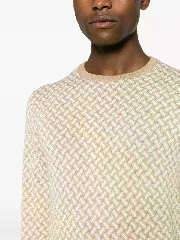 DRUMOHR Geometric-pattern Contrast-detail Jumper - Neutrals