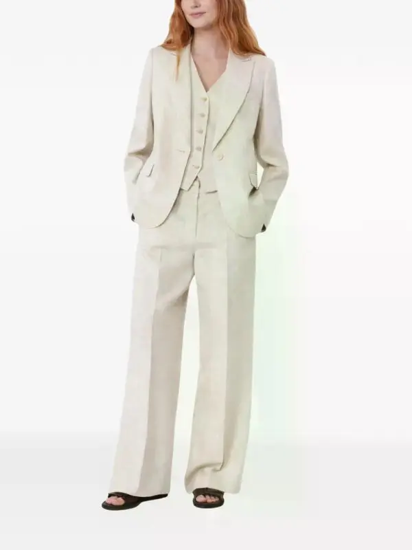 Max Mara Buttoned Single-breasted Linen Blazer