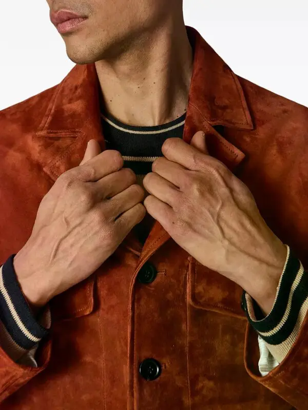 Paul Smith Buttoned Suede Shirt Jacket