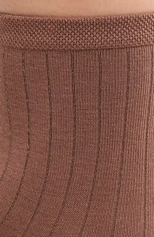 Nordstrom Wide Rib Ankle Socks - Brown Nut