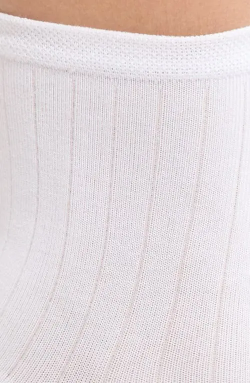 Nordstrom Wide Rib Ankle Socks - White