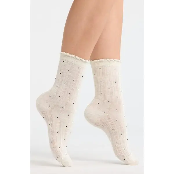 CASA CLARA Martinique Polka Dot Crew Socks - Grey