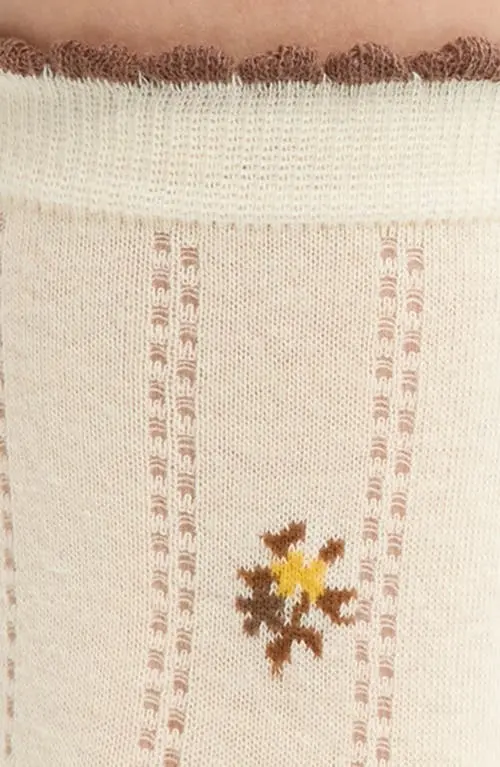 CASA CLARA Winona Floral Pointelle Crew Socks