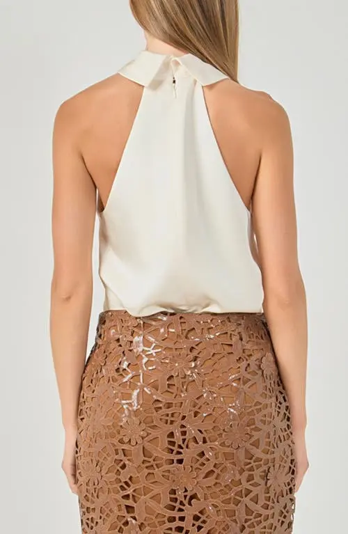 Endless Rose Satin Halter Top - Ivory