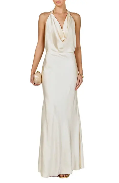 Endless Rose Satin Cowl Halter Dress
