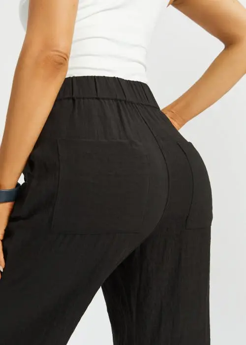 Betabrand Linenette Camp Pant - Black