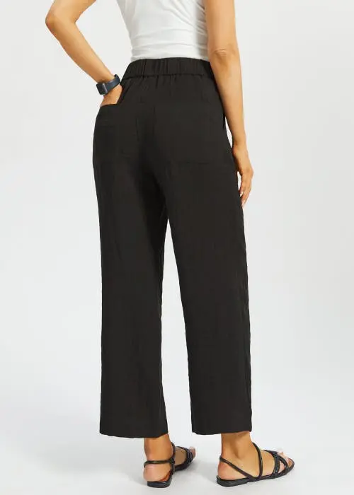 Betabrand Linenette Camp Pant - Black