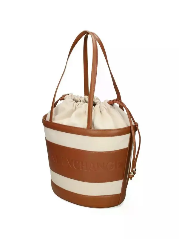 Armani Exchange Drawstring-closure Bucket Bag - Neutrals