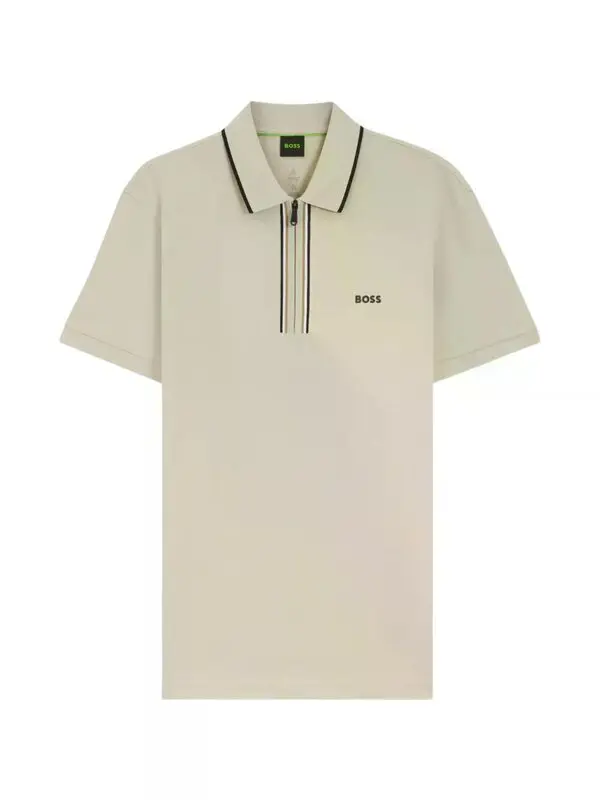 BOSS Logo-detail Polo Shirt - Neutrals