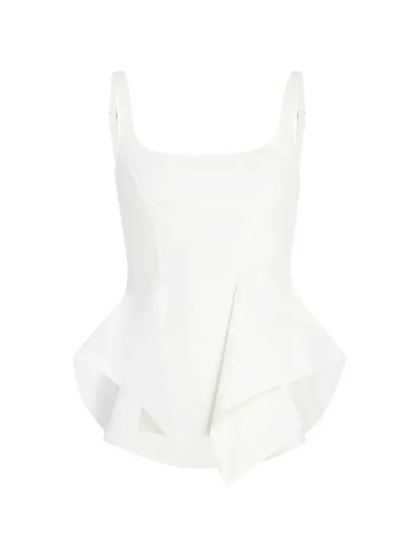Khaite Sleeveless Peplum Top - White