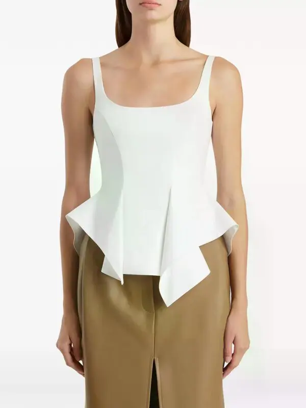 Khaite Sleeveless Peplum Top - White