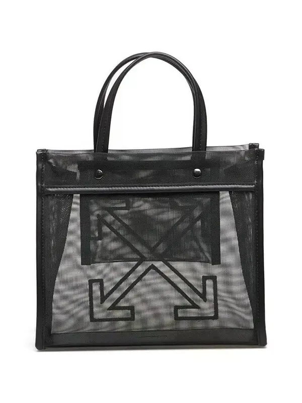 Off-White Mesh Market Tote Bag - Black
