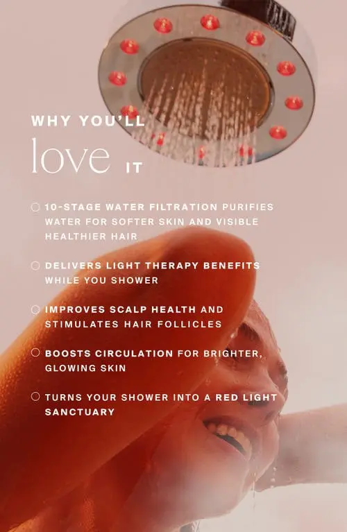 HIGHERDOSE Red Light Shower Filter - Chrome
