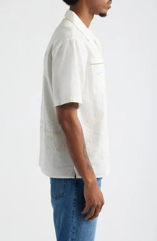 WAX LONDON Didicot Summer Appliqué Cotton & Linen Camp Shirt