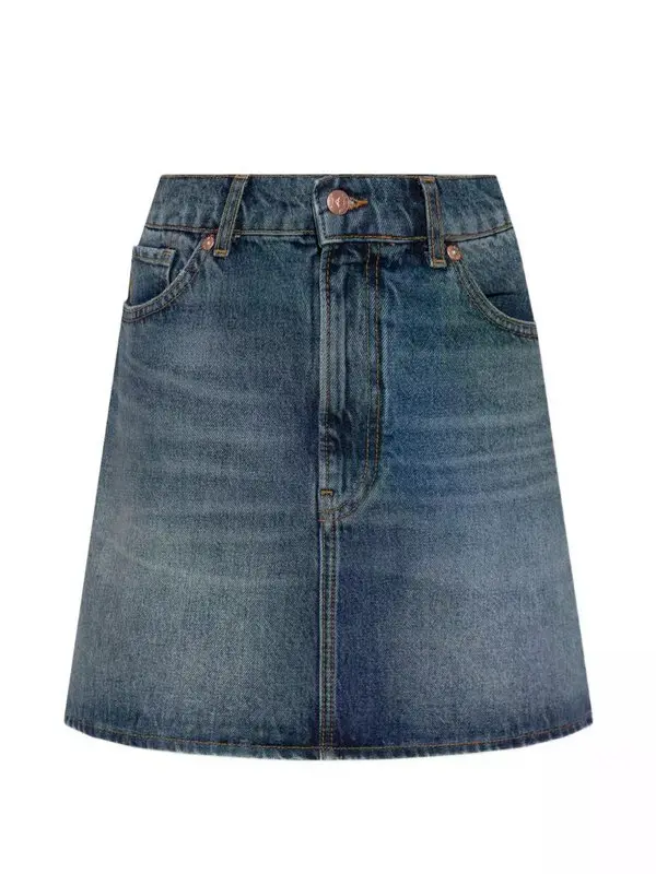 Emporio Armani Logo Mini Denim Skirt