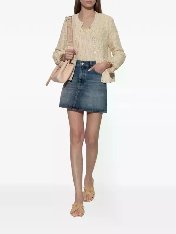 Emporio Armani Logo Mini Denim Skirt