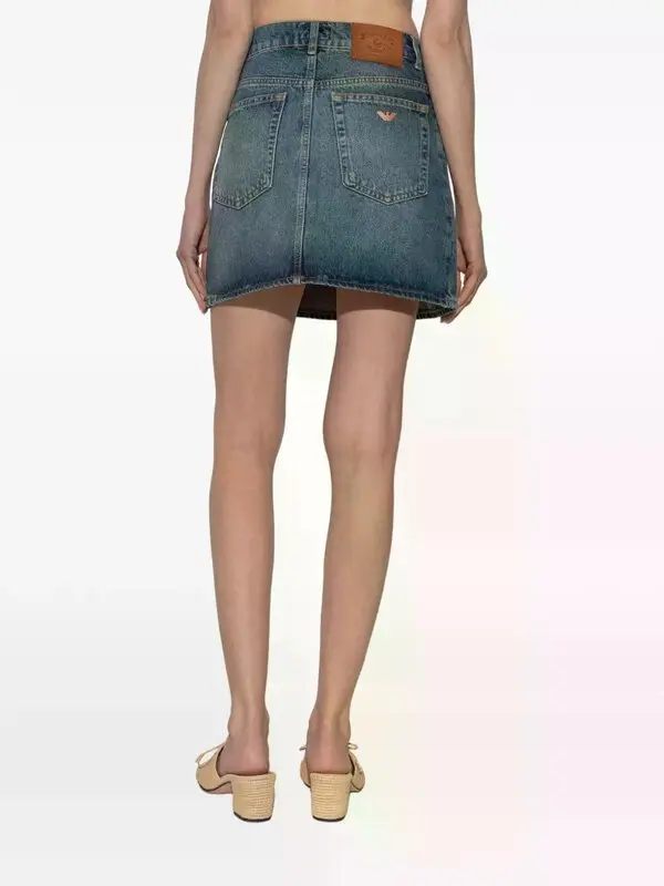 Emporio Armani Logo Mini Denim Skirt