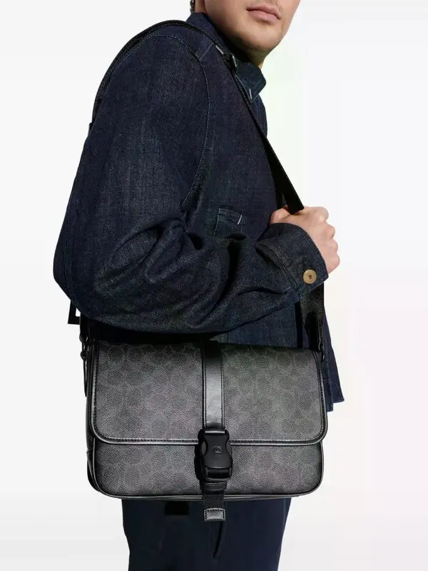 COACH League Patterned Buckle Messenger Bag