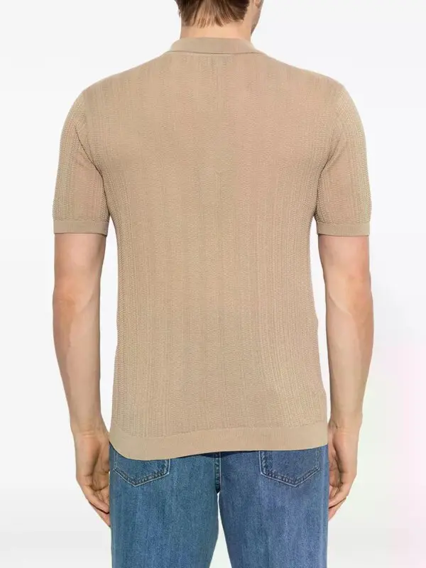 Emporio Armani Zip Polo Shirt - Neutrals