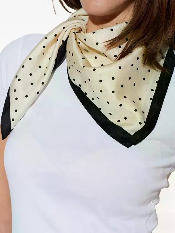 BY MALENE BIRGER Poula Polka-dot Border Scarf - Neutrals