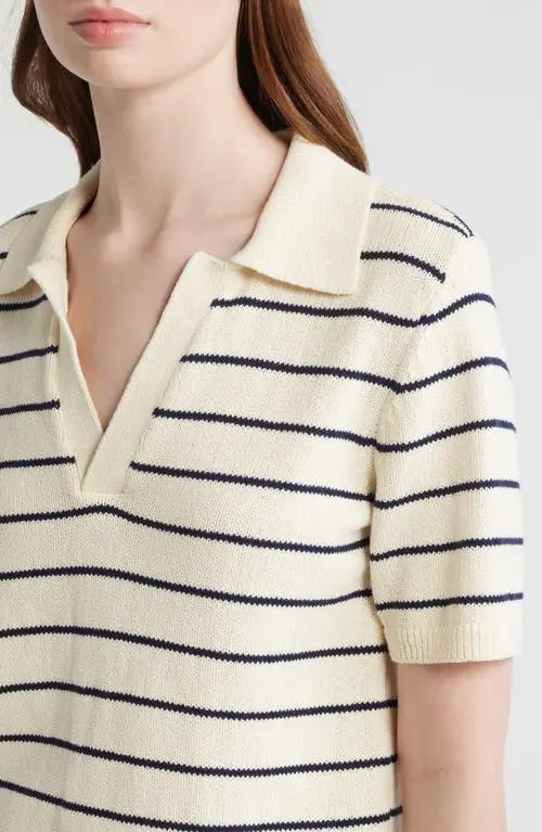 FRAME Stripe Polo Top