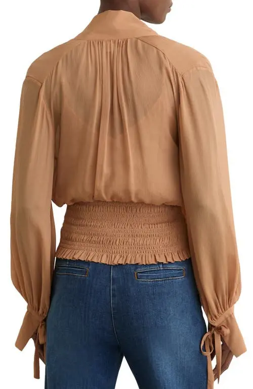 REISS Phoebe Tie-neck Smock Top