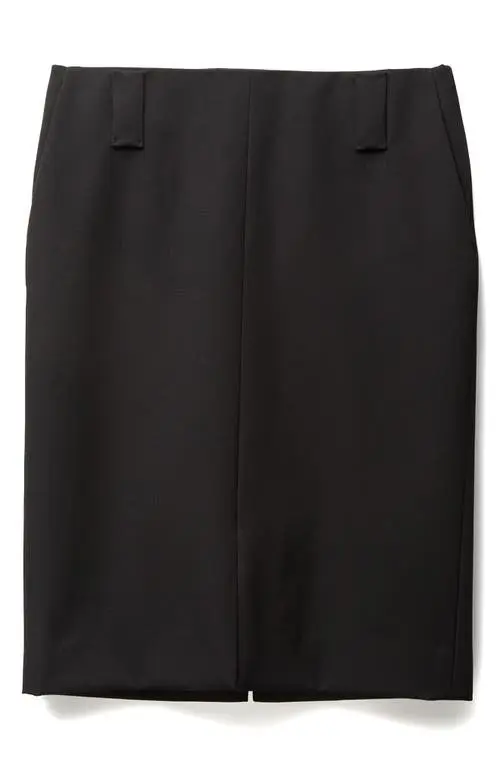 Versace Heavyweight Wool Grain De Poudre Pencil Skirt