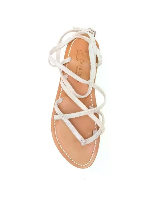 K.JACQUES Tie Strappy Flat Sandals - Neutrals
