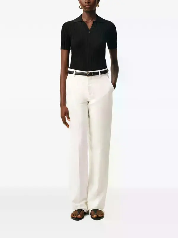 AMI Paris Blended Linen Straight Leg Trousers