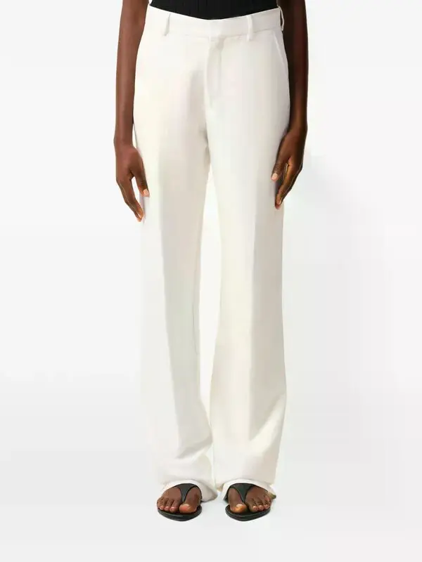 AMI Paris Blended Linen Straight Leg Trousers