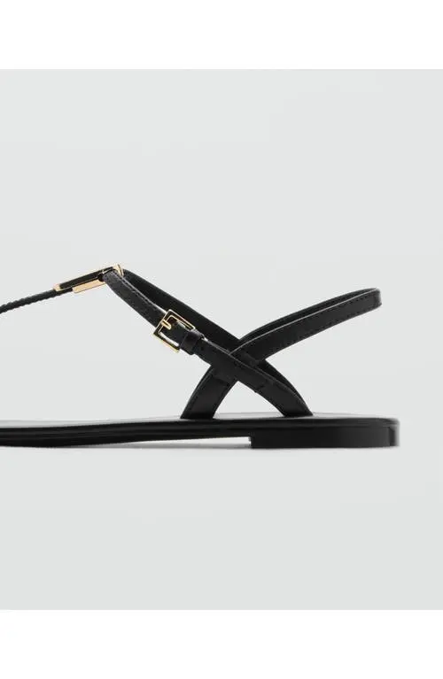 Mango Ankle Strap Sandal - Black