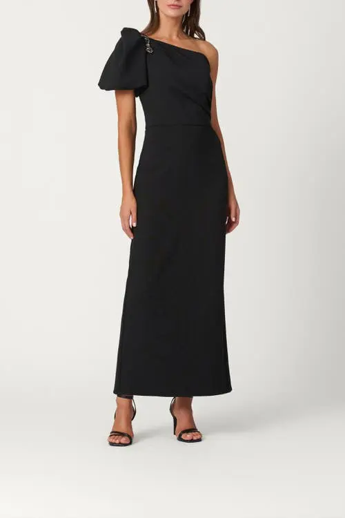 Shoshanna Midnight Embellished Crepe Perla Dress
