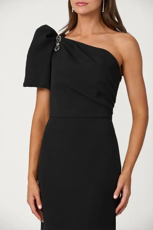 Shoshanna Midnight Embellished Crepe Perla Dress