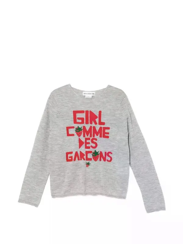Comme Des Garçons Logo-embroidered Round Neck Jumper