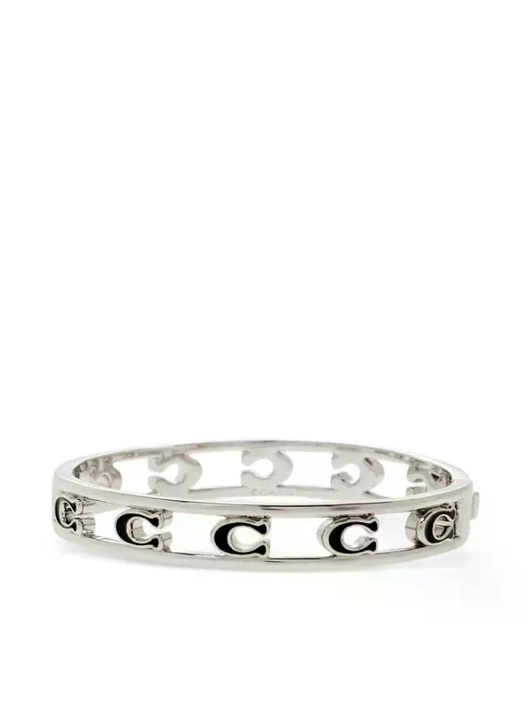 COACH Logo Brass Bracelet - Silver