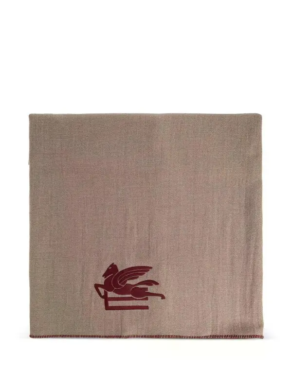 Etro Logo-embroidered Blanket - Neutrals