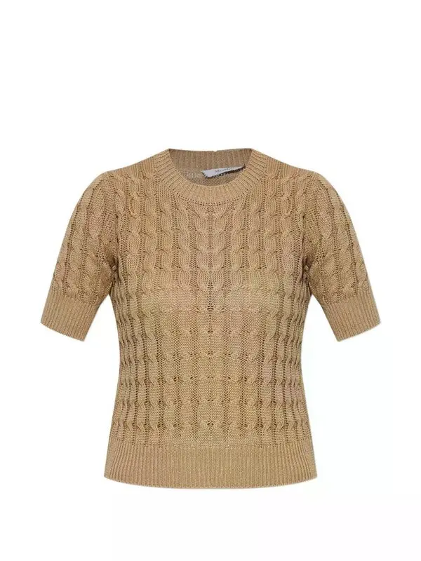 Max Mara Cable-knit Linen Top - Neutrals