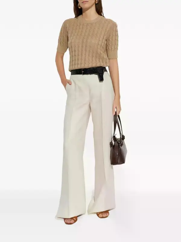 Max Mara Cable-knit Linen Top - Neutrals