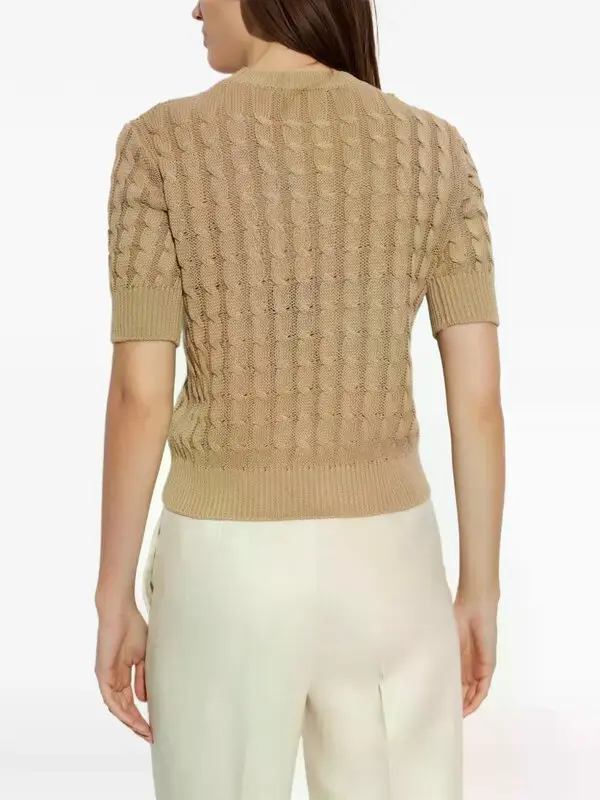 Max Mara Cable-knit Linen Top - Neutrals