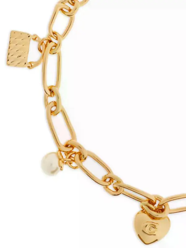COACH Cherry And Heart Charm Linked-design Bracelet