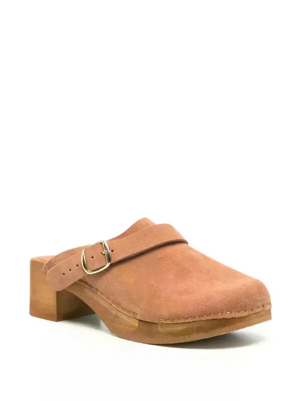 BOSABO Annaé Buckle Suede Clogs