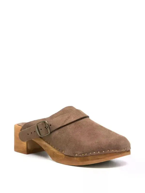 BOSABO Annaé Buckle Suede Clogs