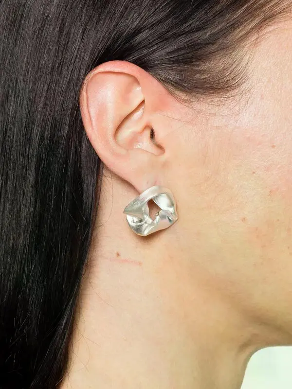 Completedworks Scrunch Stud Earrings - Silver