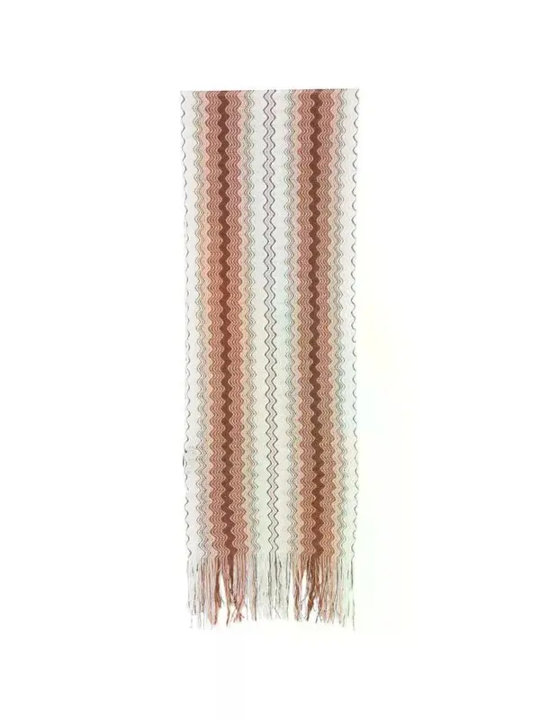 Missoni Zigzag-pattern Fringed Scarf - Neutrals