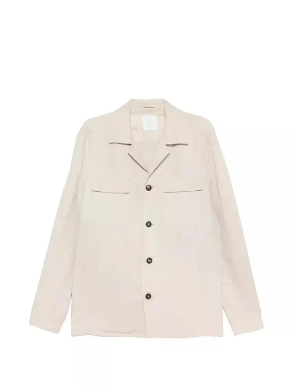 Eleventy Buttoned Chest-pocket Overshirt - Neutrals