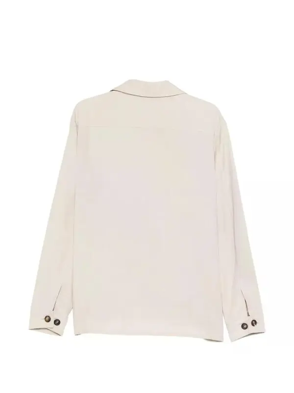Eleventy Buttoned Chest-pocket Overshirt - Neutrals